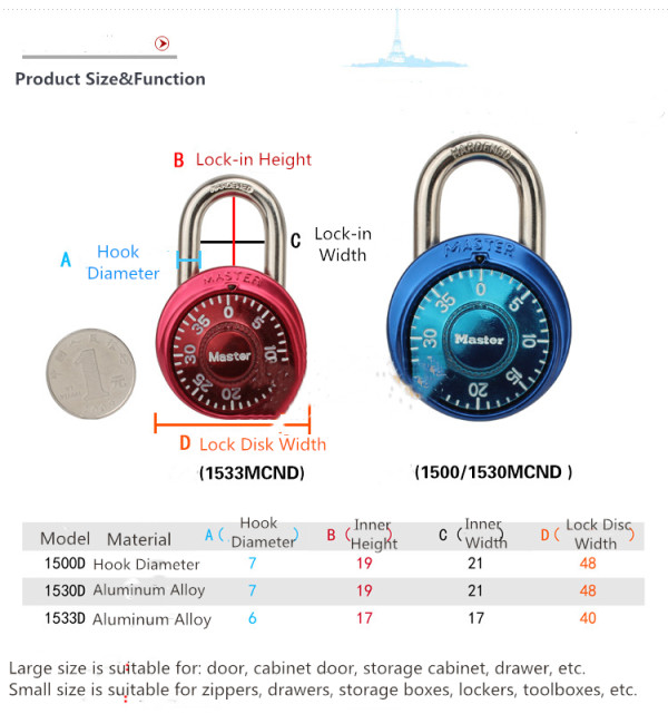 Multi Colored Master Number Lock / Circular Turntable Password Lock ...