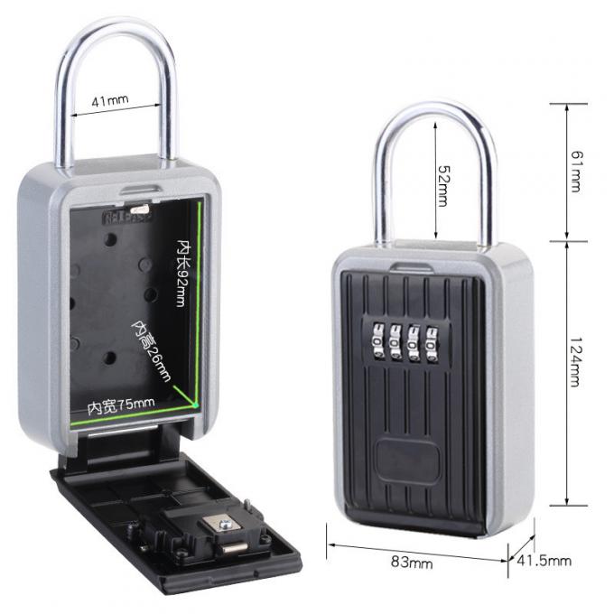 Durable Aluminum Alloy Combination Key Box / Outdoor Key Safe Lock Box