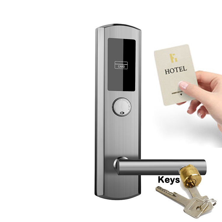 SUS304 Smart RFID Hotel Lock System Electronic Door Key card Handle