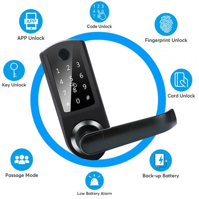 Home 30mm Electronic Keyless Door Locks 4xAA Electronic Security Door Locks